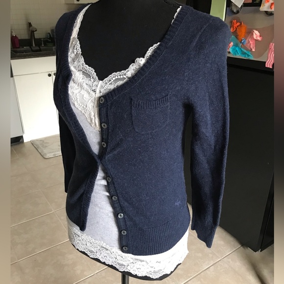 Abercrombie & Fitch | Sweaters | Vintage Abercrombie Navy Cardigan ...